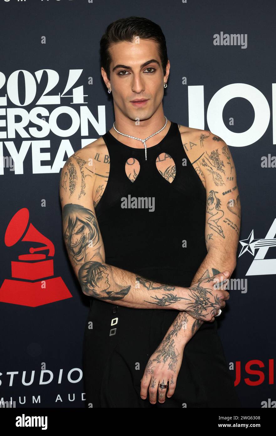 Los Angeles, Ca. 02nd Feb, 2024. Damiano David of Maneskin at the 2024 ...
