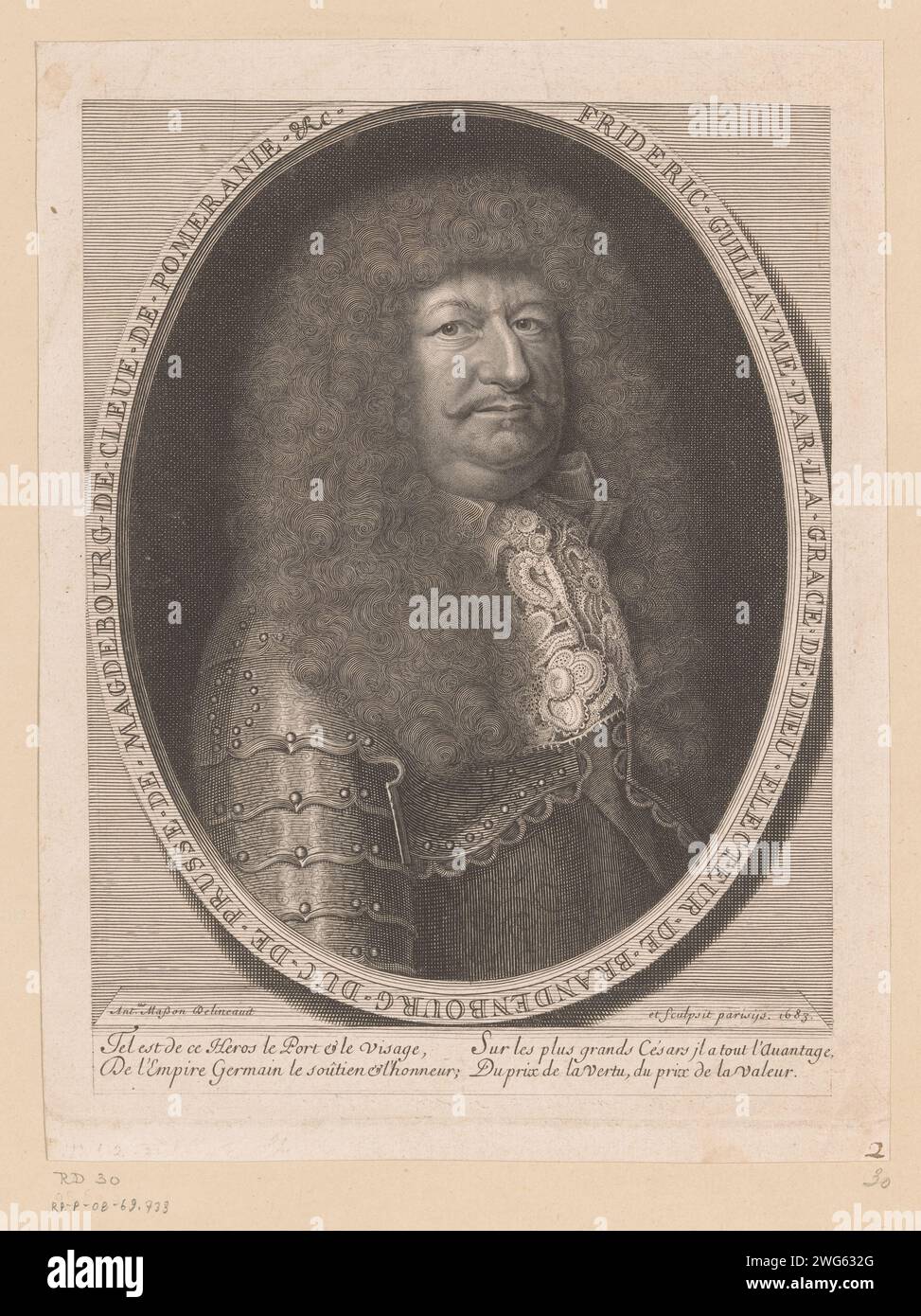 Portrait of Frederik Willem I van Brandenburg, Antoine Masson, 1683 ...