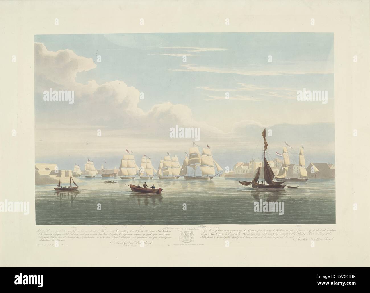 Departure of twelve Dutch merchant ships from the port of Portsmouth ...