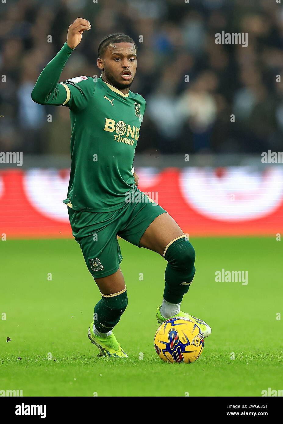 Bali Mumba of Plymouth Argyle in action during the Sky Bet Championship ...