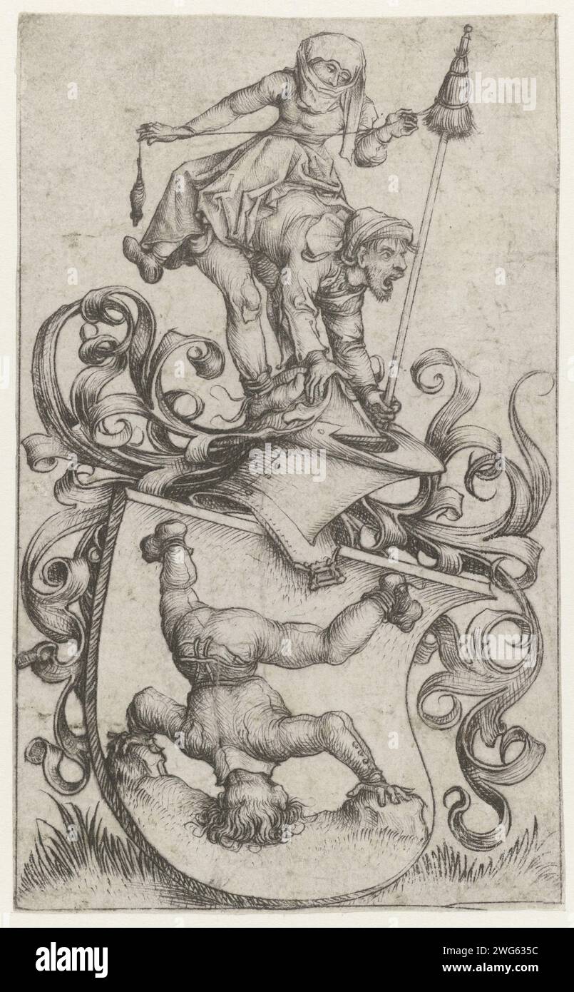 Coat of Arms with a Peasant Standing on his Head, Master of the ...