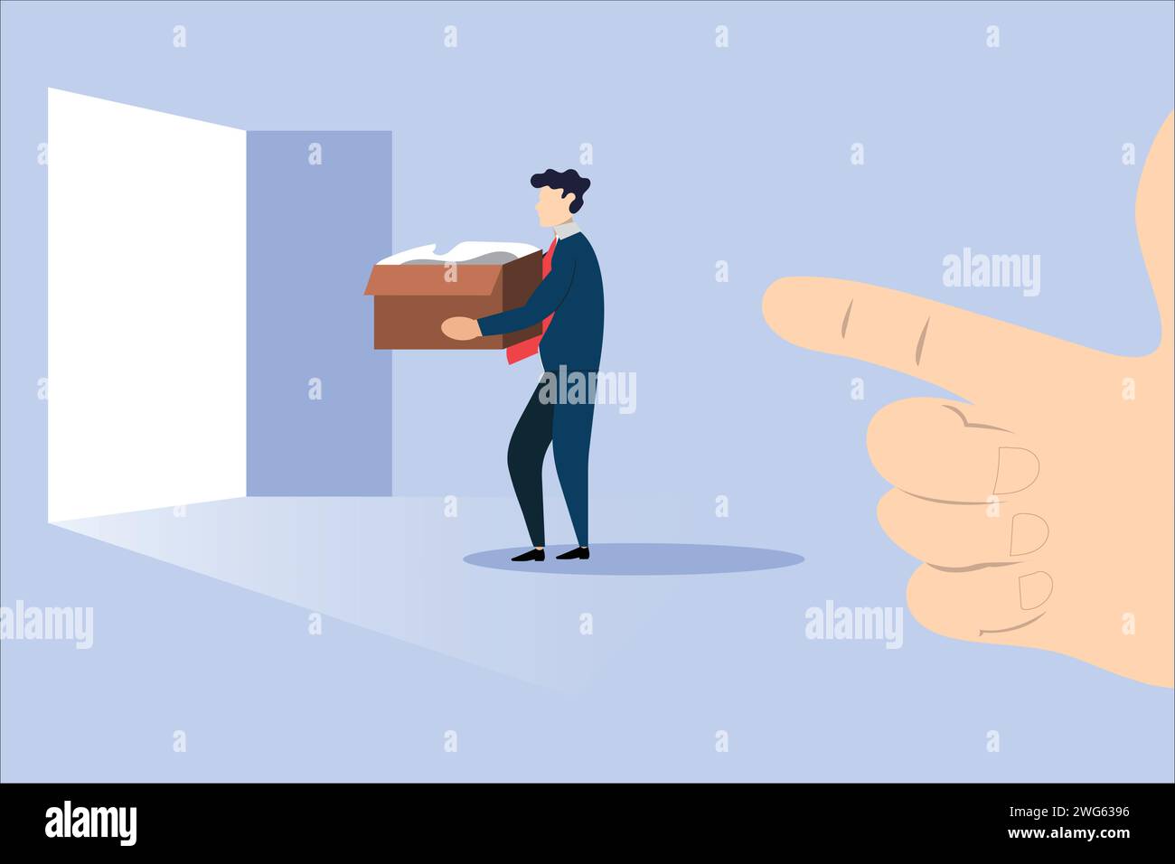 Person leaving office after being fired, Unemployment Concept, Manager ...