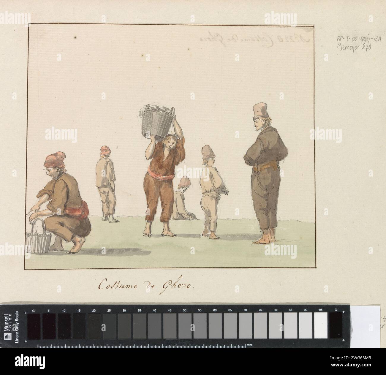 Traditional costumes of island of Gozo, 1778 drawing Drawing from the ...