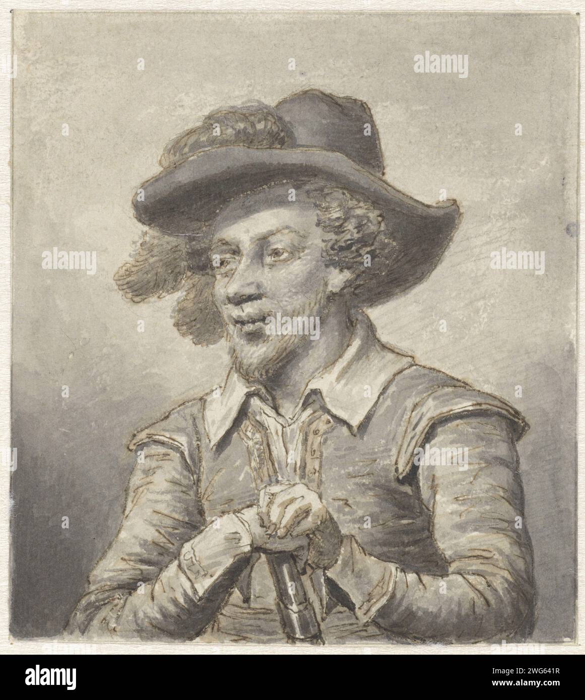 Krijgsman in Historisch Costume, Christiaan Kramm, 1807 - 1875 drawing ...