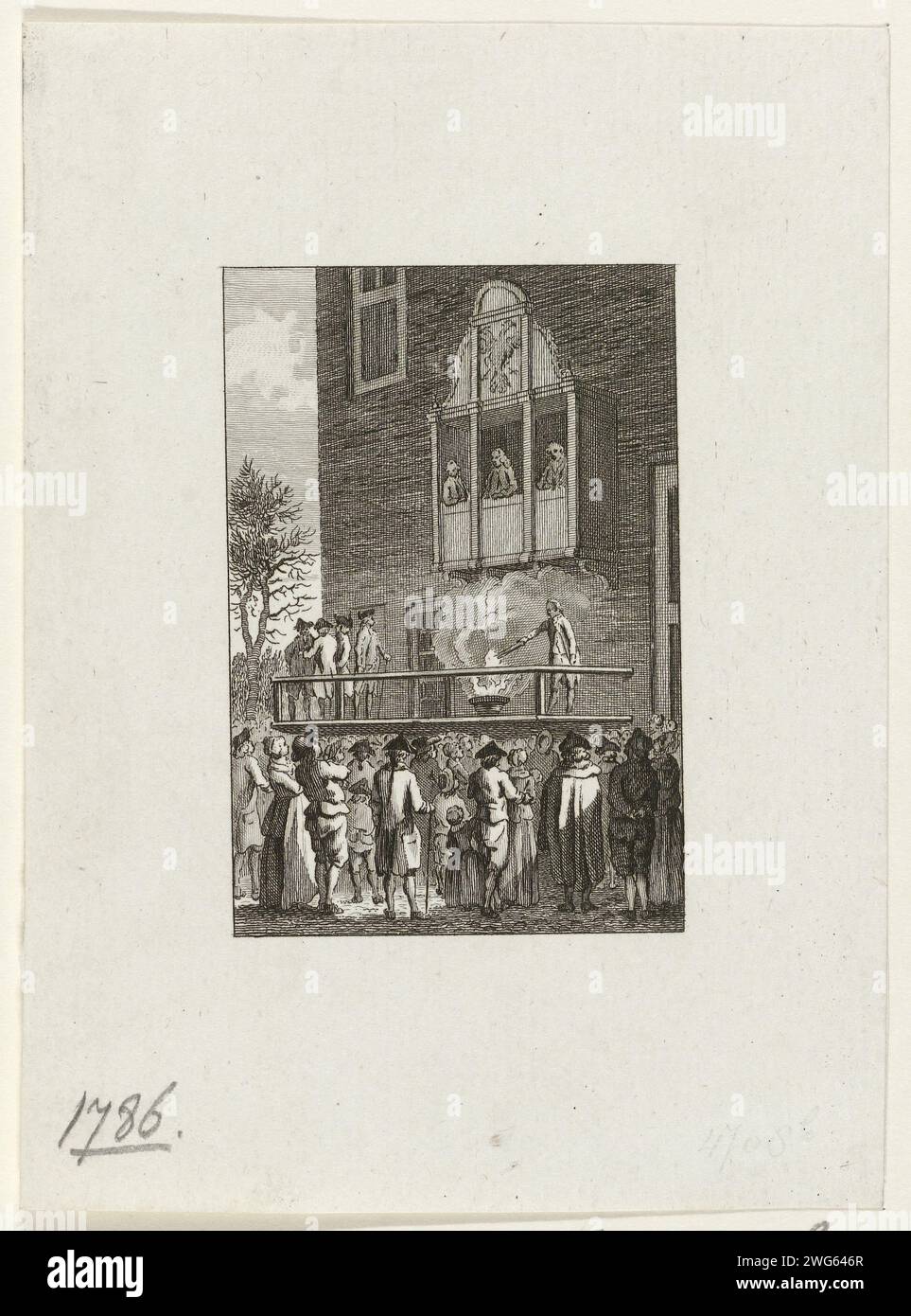 Combustion of the post of the Neder -Rhijn, 1786, Reinier Vinkeles (I ...