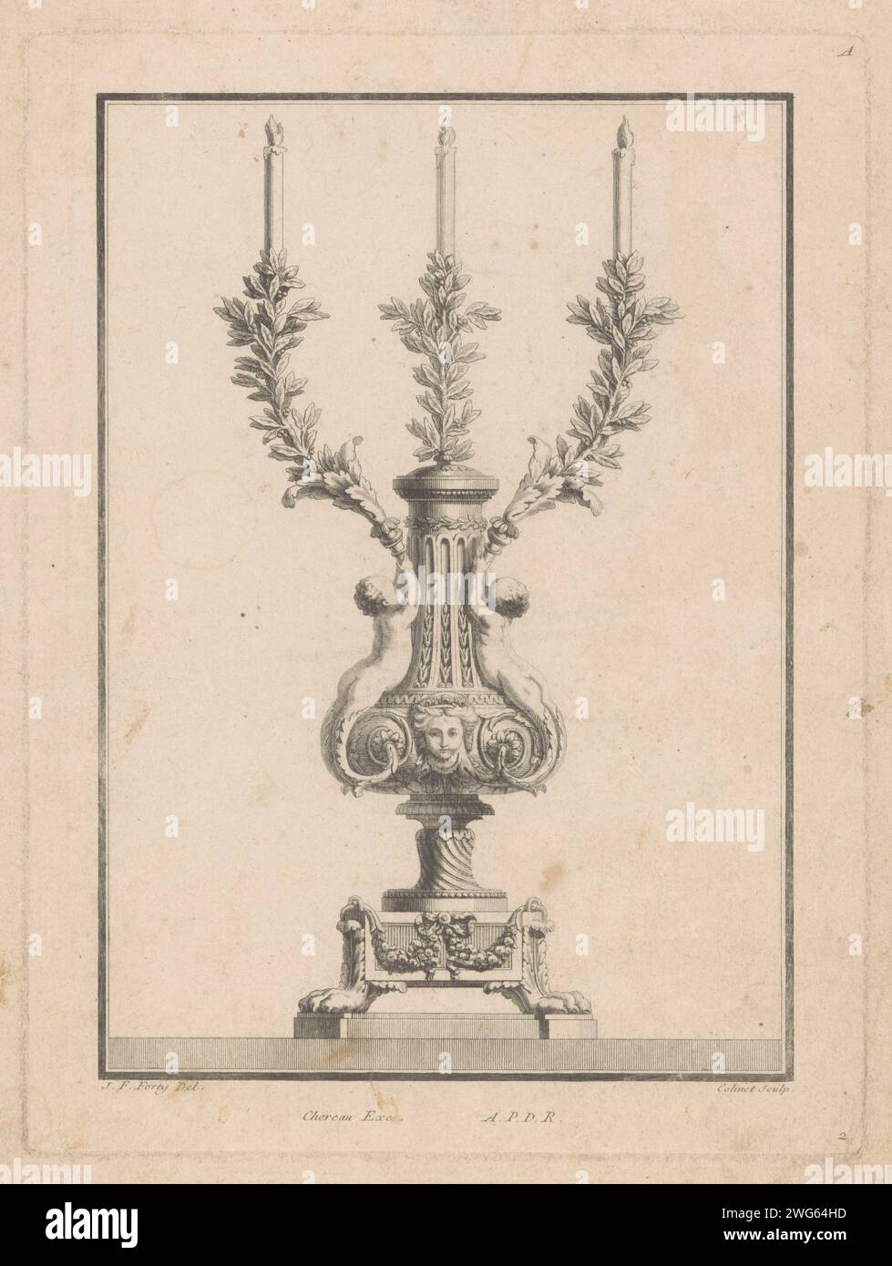 Met Putti Met Guns, 1775 - 1790 print An ornamented three -armed ...