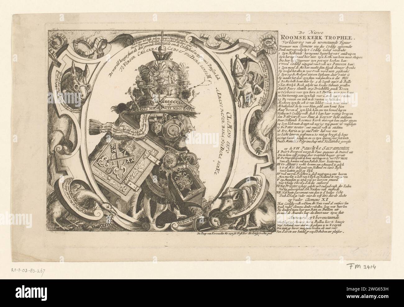 SpotpRent on pause Clemens XI, 1706, 1706 print Grotesk Portrait of ...