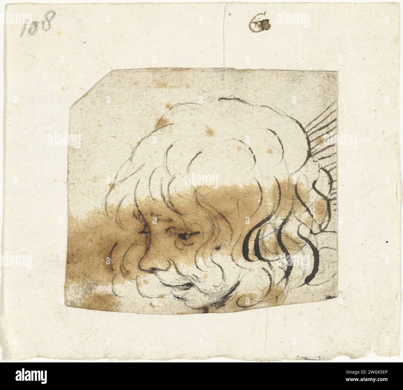 Study of a smiling Moses ter Borch, in profile to the left, after c ...