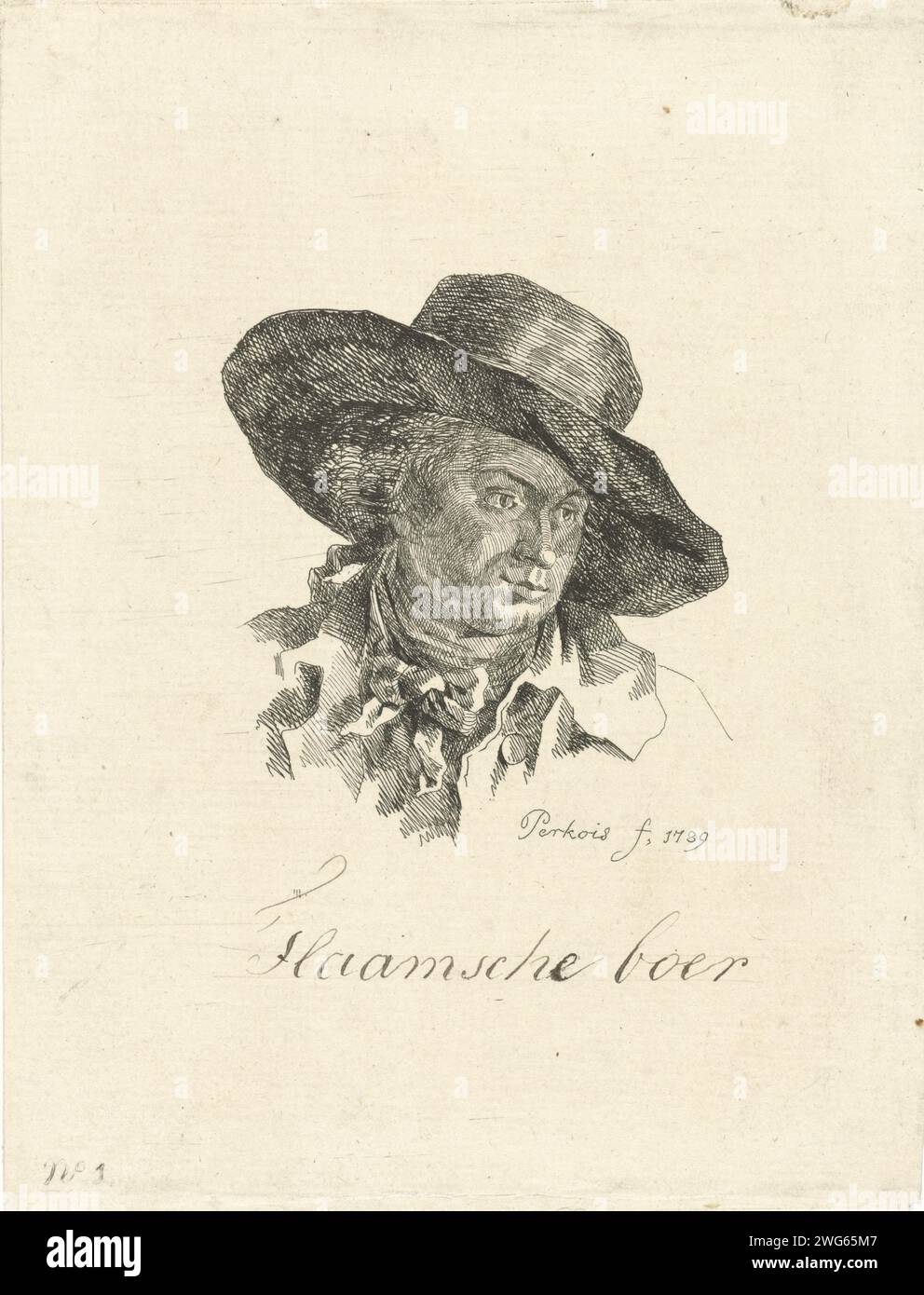 Kop of a Flemish farmer, Jacob Perkois, 1789 print Middelburg paper ...