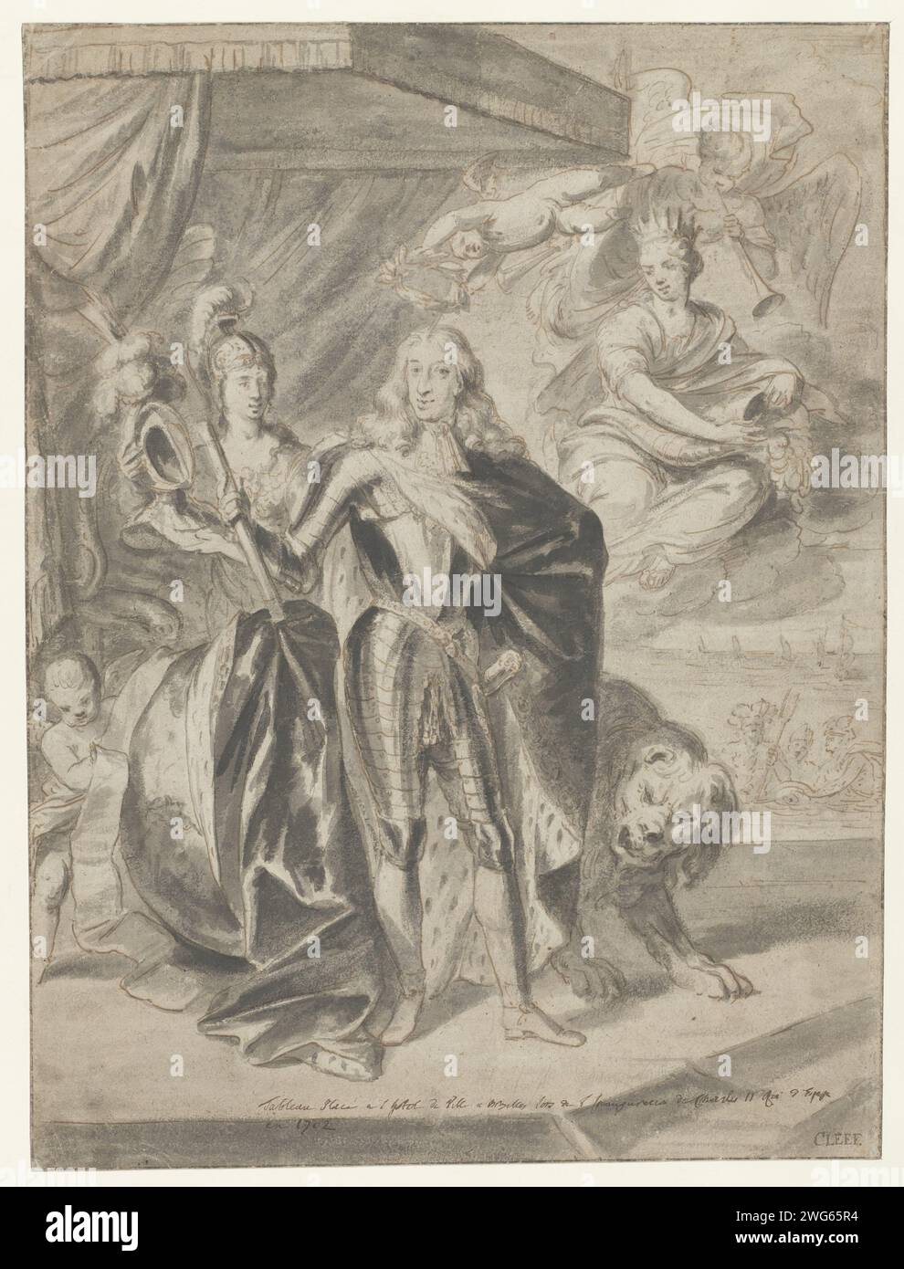 Portrait of Charles II, King of Spain, standing in Harness, opposite ...