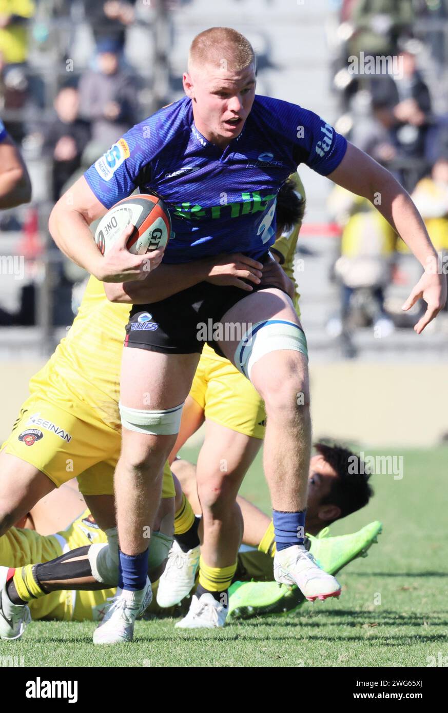 February 3, 2024, Tokyo, Japan - New Zealand's Auckland Blues flanker ...