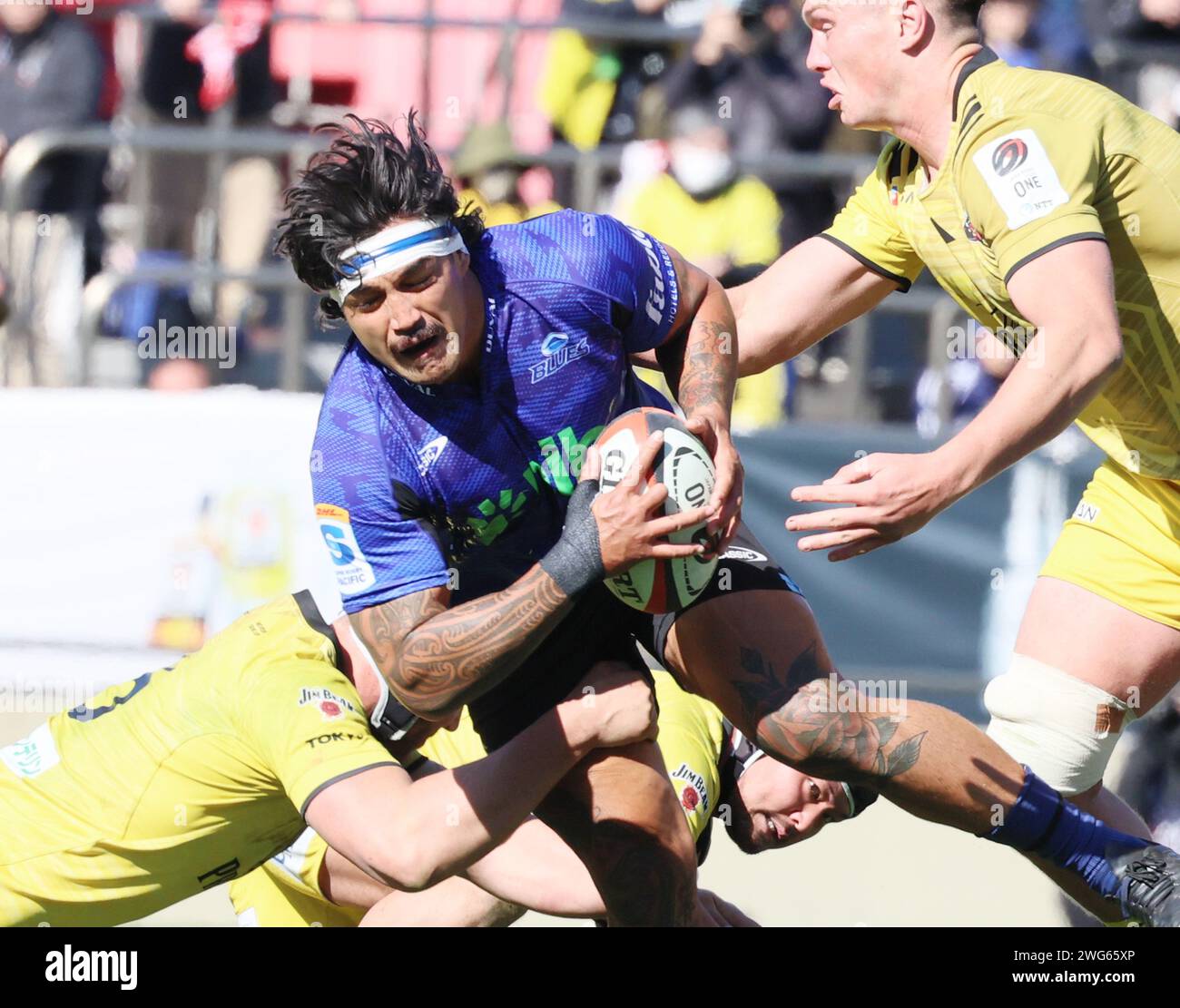 Tokyo, Japan. 3rd Feb, 2024. New Zealand's Auckland Blues prop Marcel ...