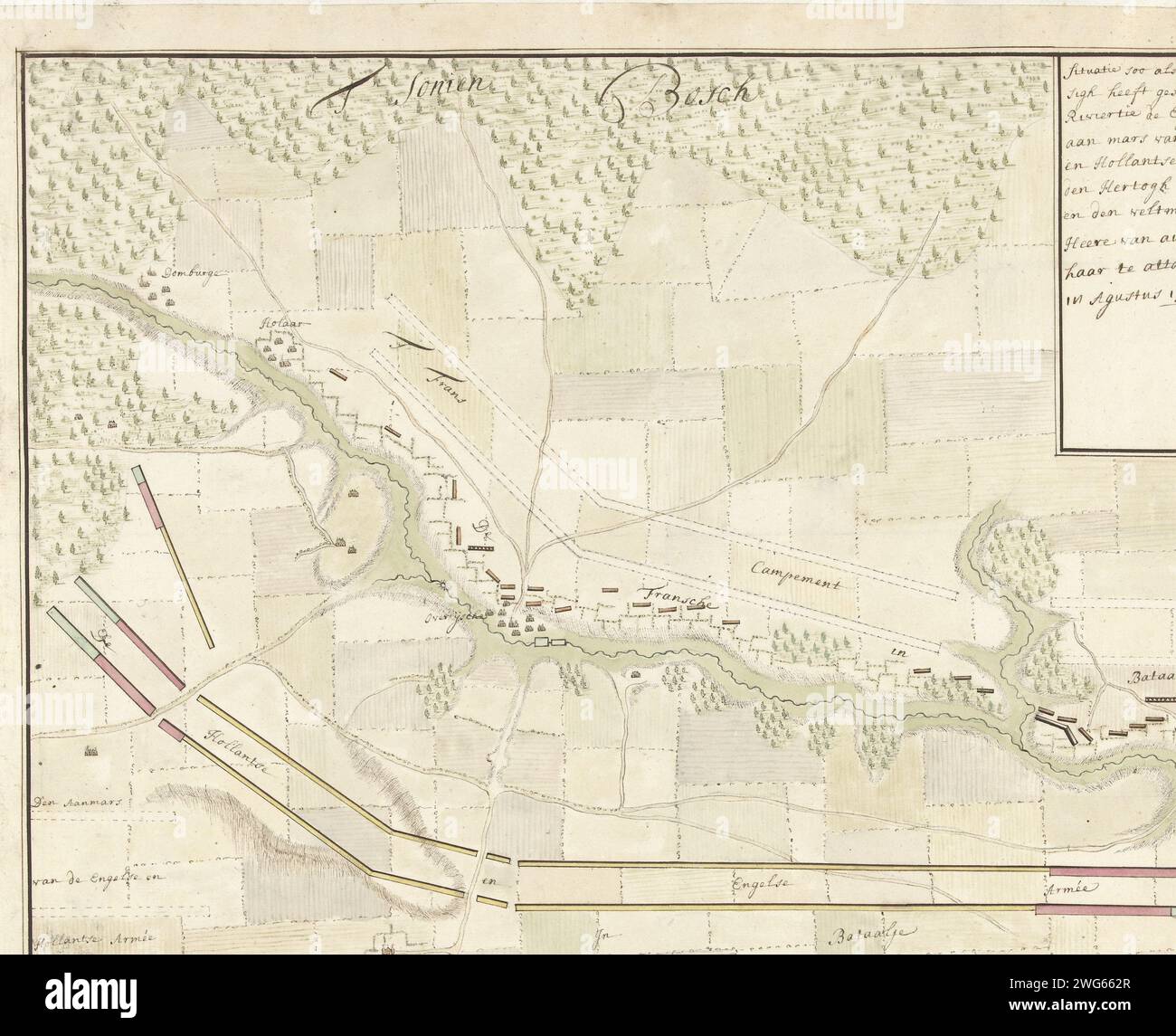 Battle order of the French army behind the river IJse, 1705, 1705 ...