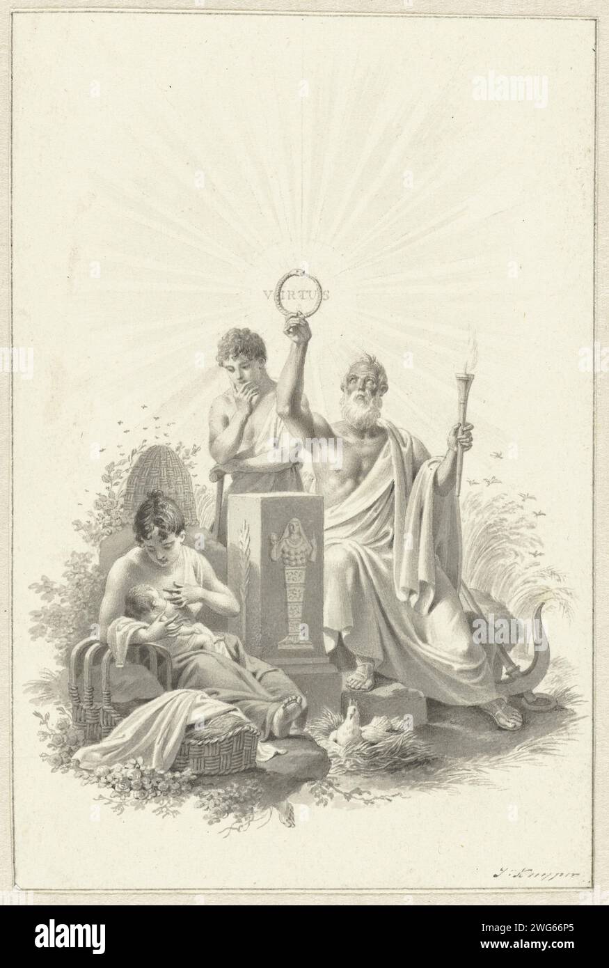 Design for title page for W. Bilderdijk de Mensch, 1807, Jacques Kuyper ...