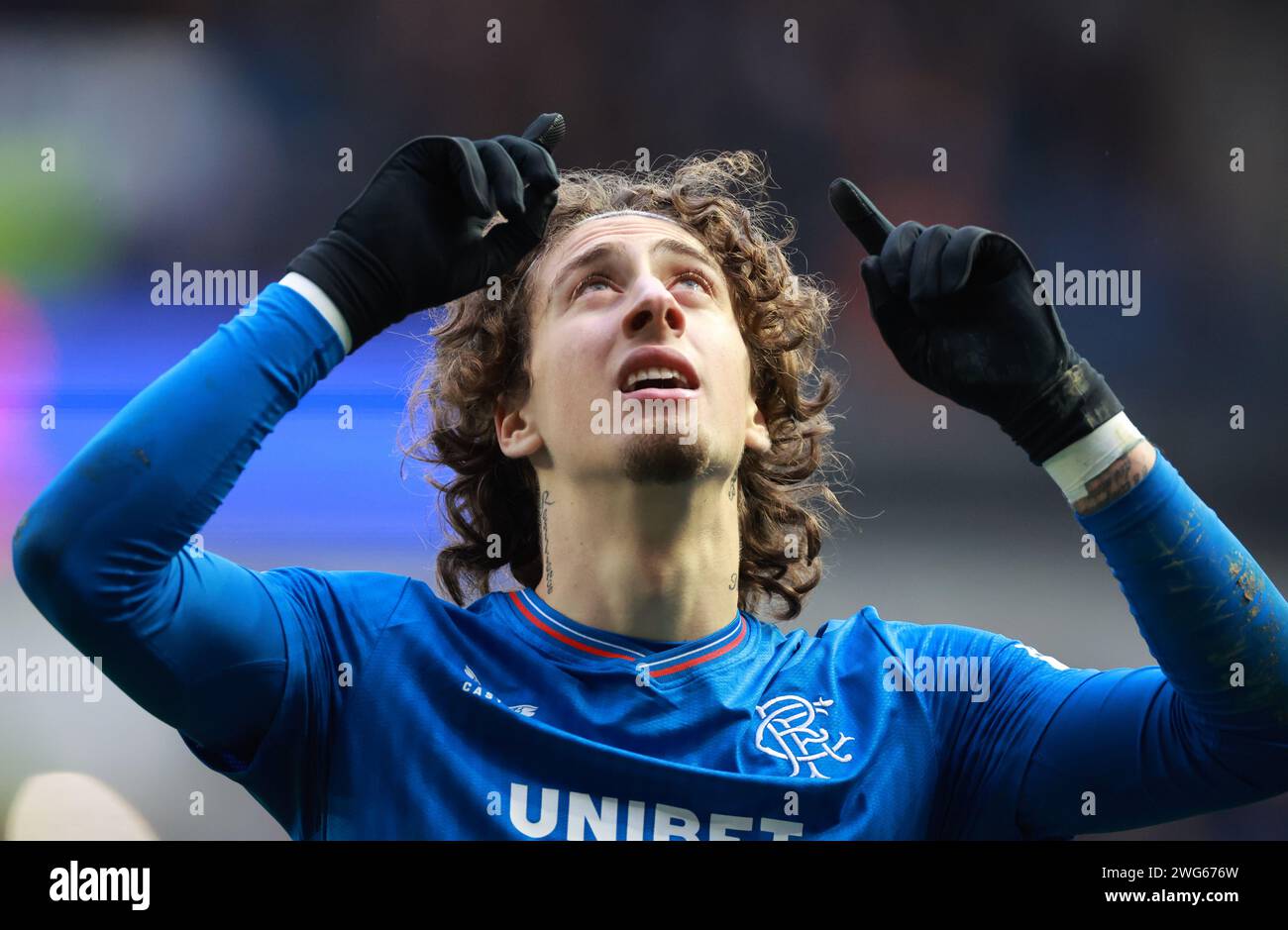 Rangers' Fabio Silva celebrates scoring their side's first goal of the ...