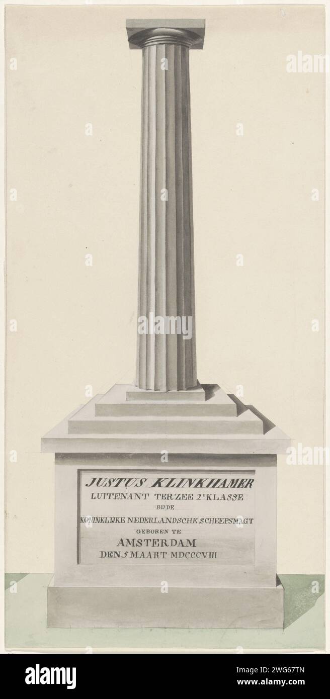 Burial monument for Justus Klinkhamer, 1830, Anonymous, 1830 - 1831 drawing The burial monument ...