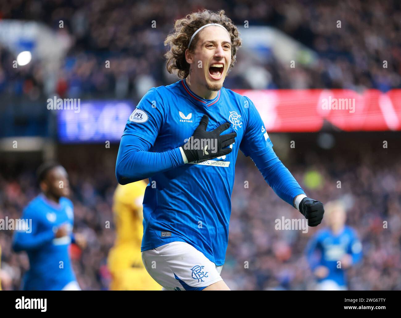 Rangers' Fabio Silva celebrates scoring their side's first goal of the ...