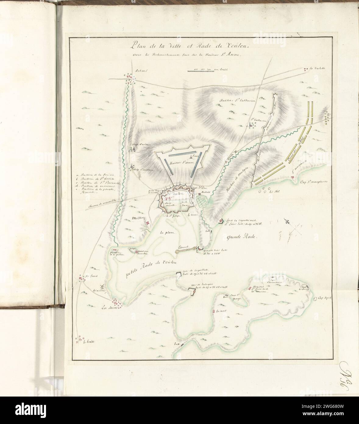 Siege of Toulon, 1707, 1707 drawing Map with the siege of the city and ...