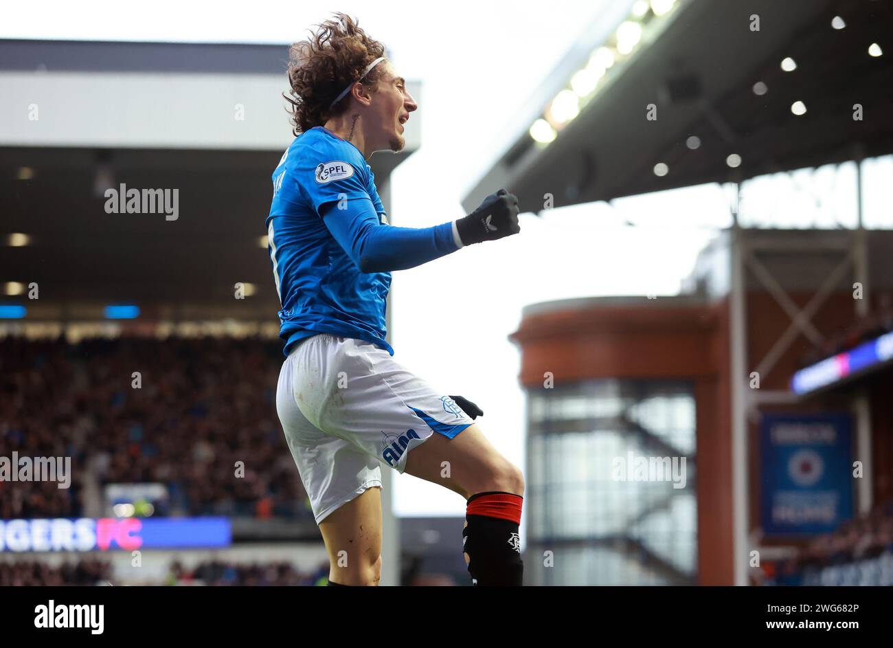 Rangers' Fabio Silva celebrates scoring their side's first goal of the ...