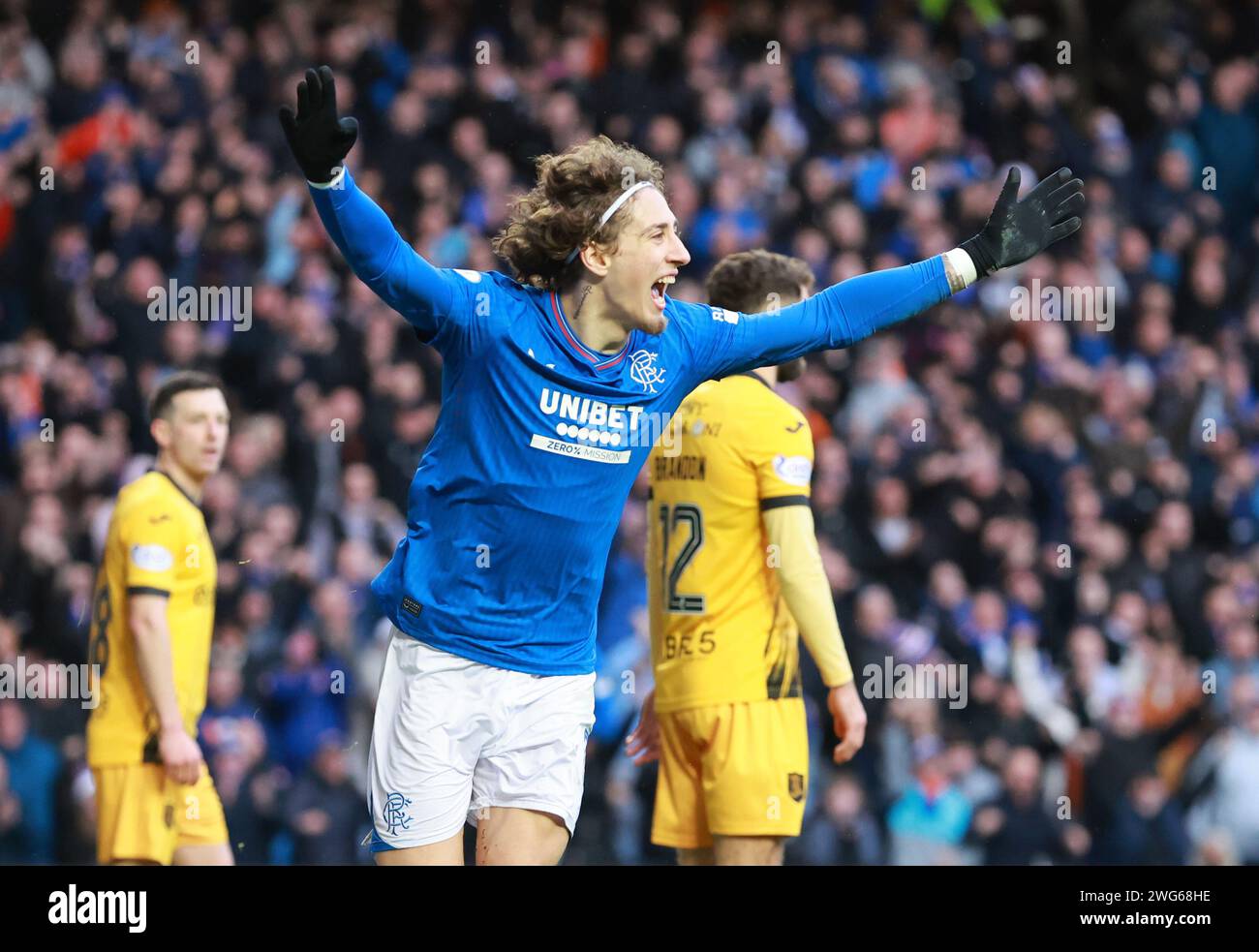 Rangers' Fabio Silva celebrates scoring their side's first goal of the ...