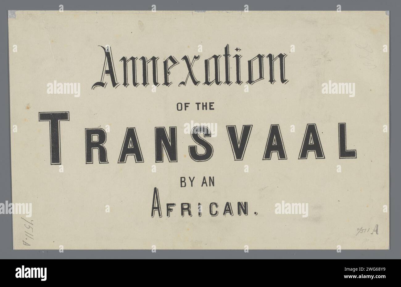 Folder with eleven cartoons on the British annexation of Transvaal in ...