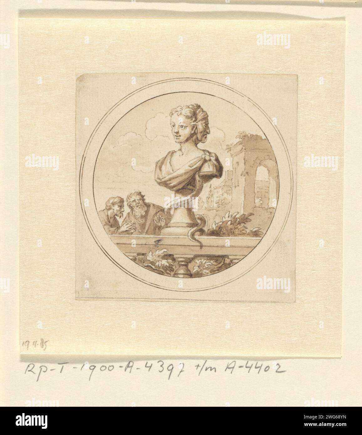 Deception and forgery, Arnold Houbraken, 1670 - 1719 drawing Design for ...