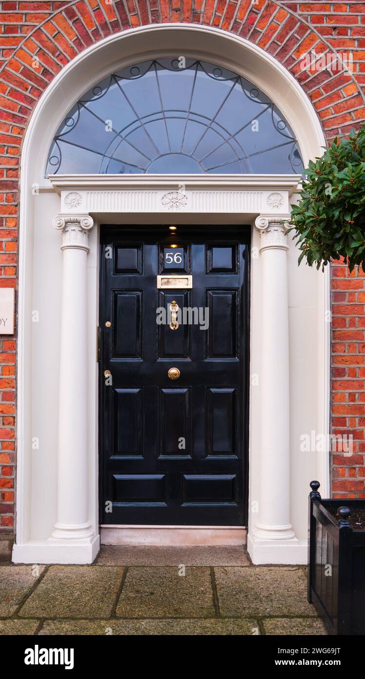 Beautiful black georgian door in Dublin, Ireland. Historic doors in ...