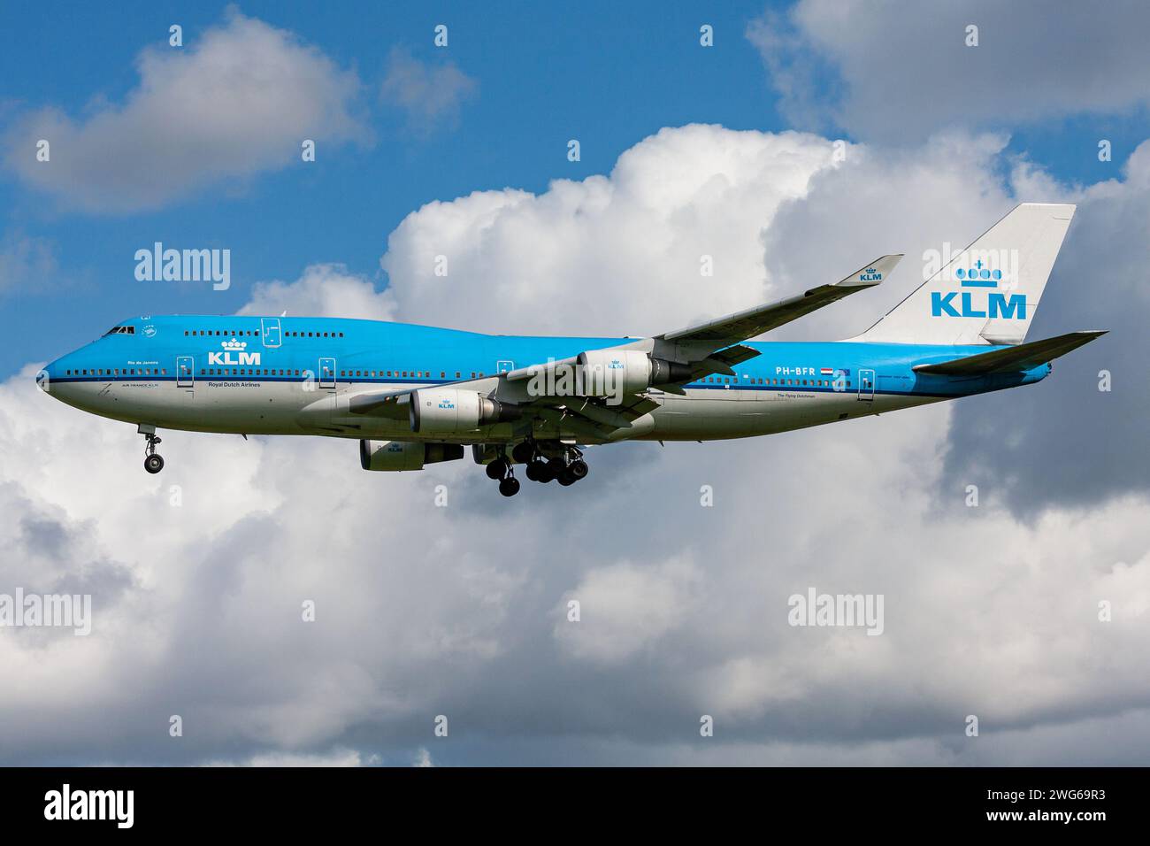 Dutch KLM Boeing 747-400 with registration PH-BFR on final for ...