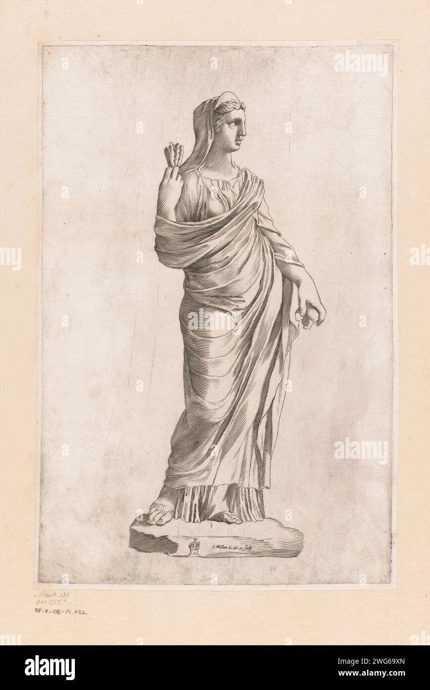 Statue of Ceres, Claude Mellan, 1636 - 1637 print Rome paper engraving ...