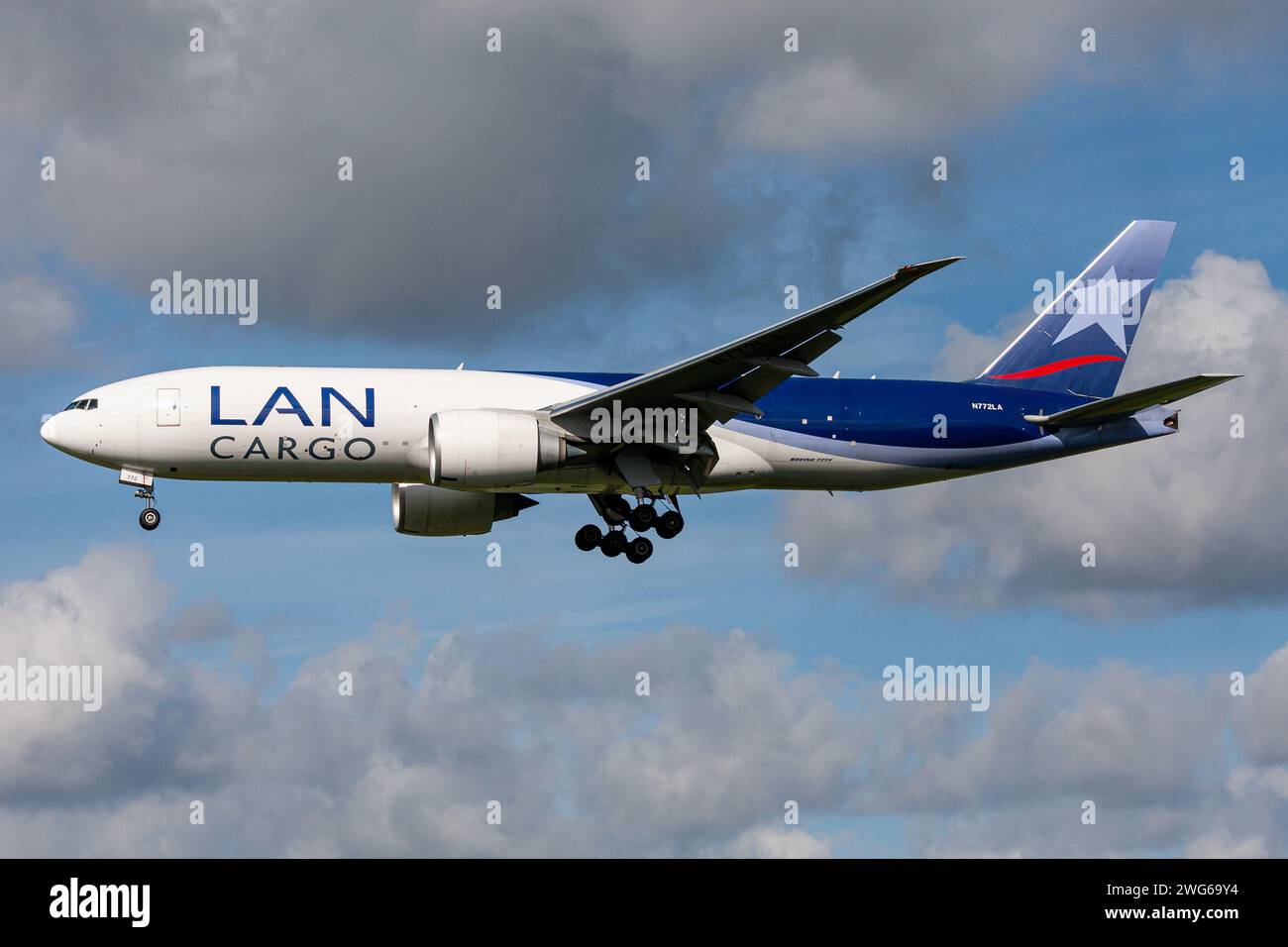 LAN Cargo Boeing 777F with registration N772LA on final for Amsterdam ...