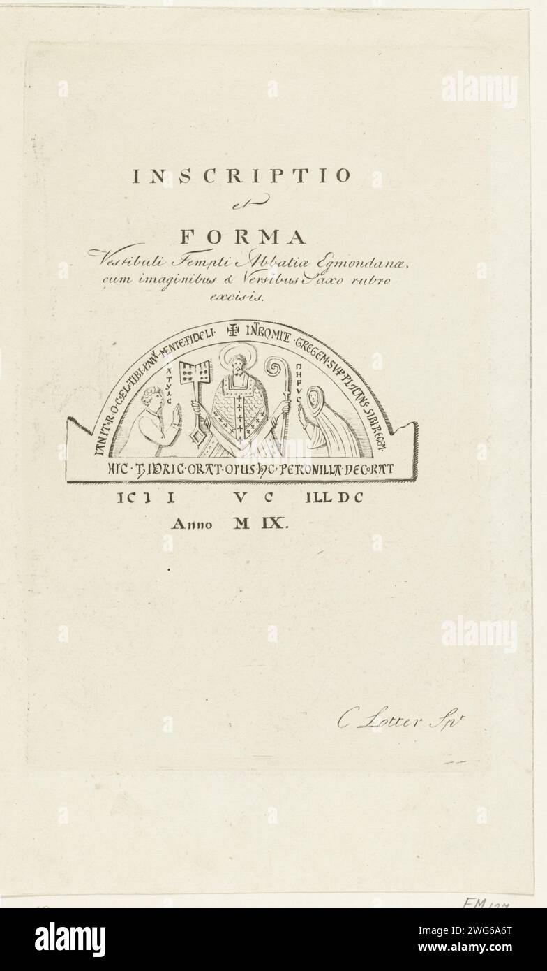 Timpaan van Egmond: Boogtrommel with Petrus, Count Dirk VI van Holland ...