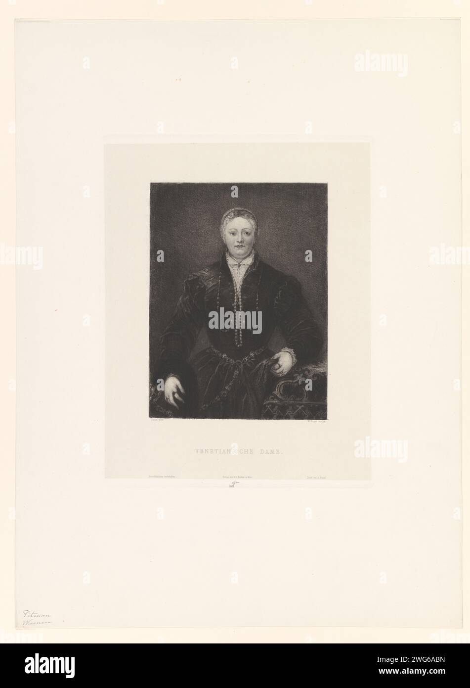 Portrait of an unknown Venetian woman, William Unger, After Titian ...