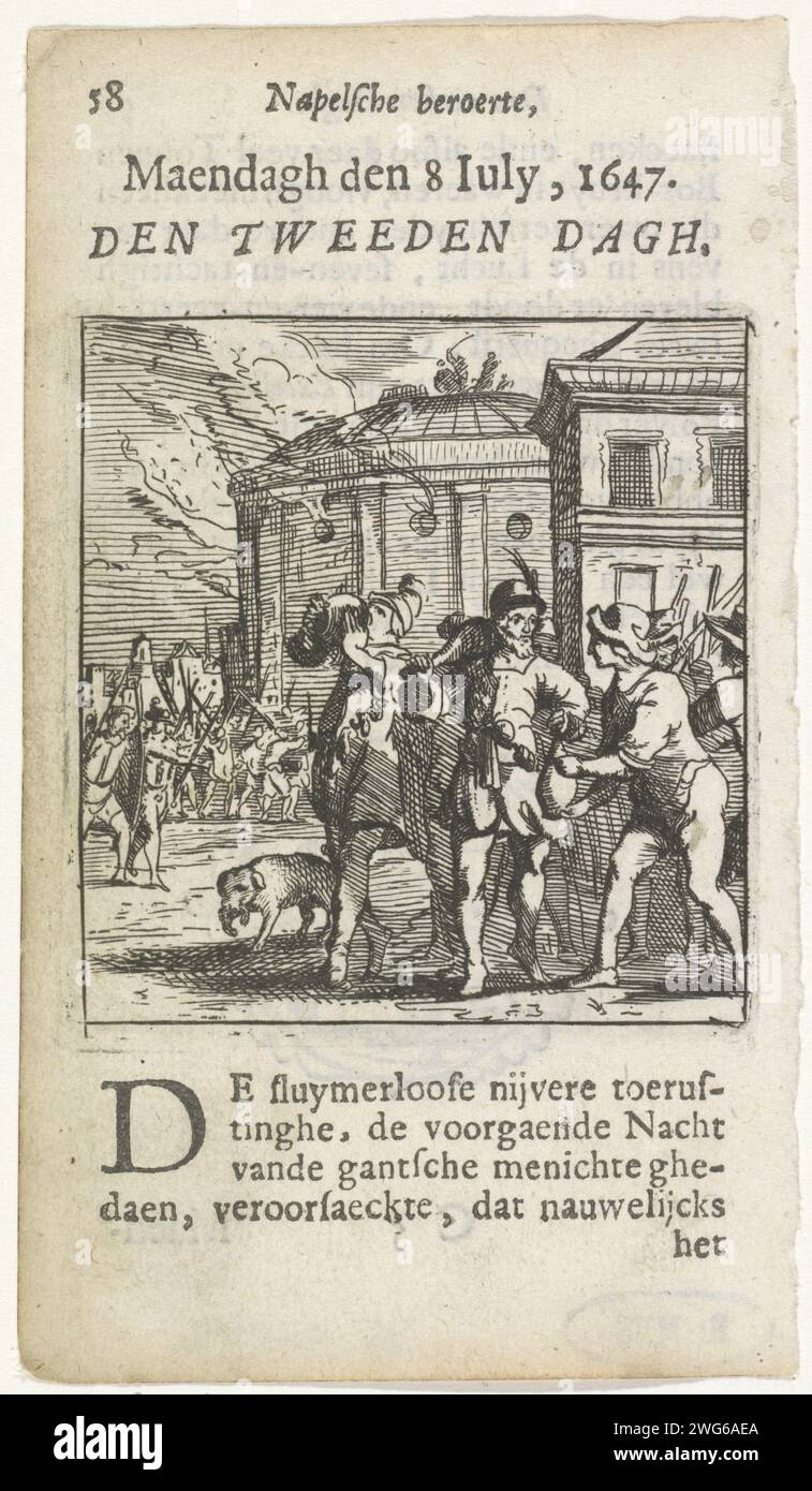Event on July 8, 1647 during the Napolitan uprising, Anonymous, 1652 ...