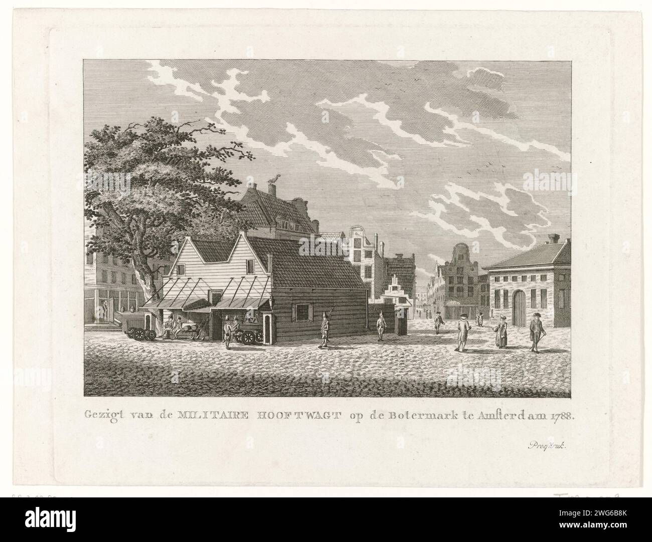 Hoofdwacht of the National Military on the Botermarkt in Amsterdam ...