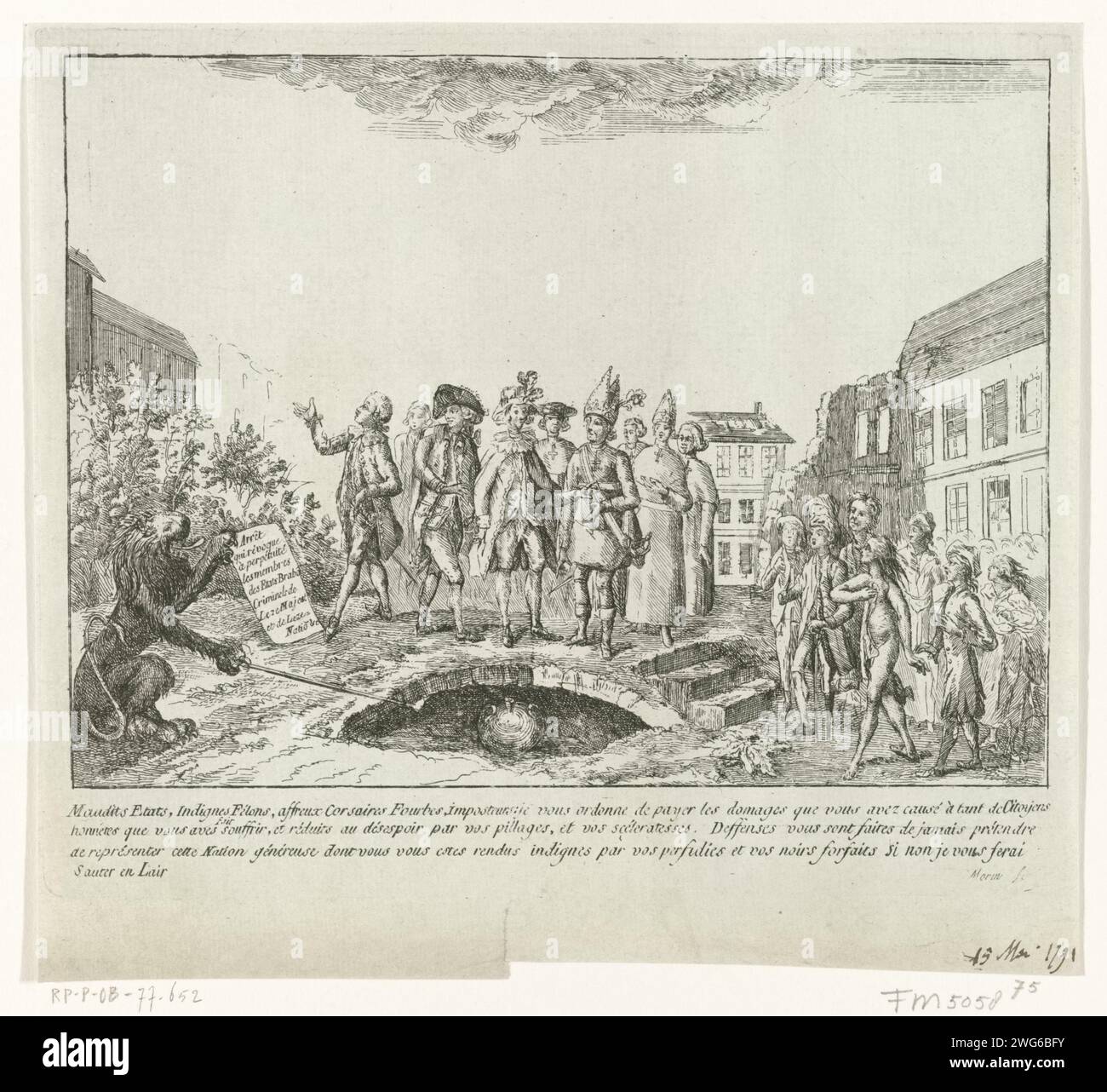 Cartoon on the States of Brabant, 1787 - 1791 print The Brabantse Leeuw ...