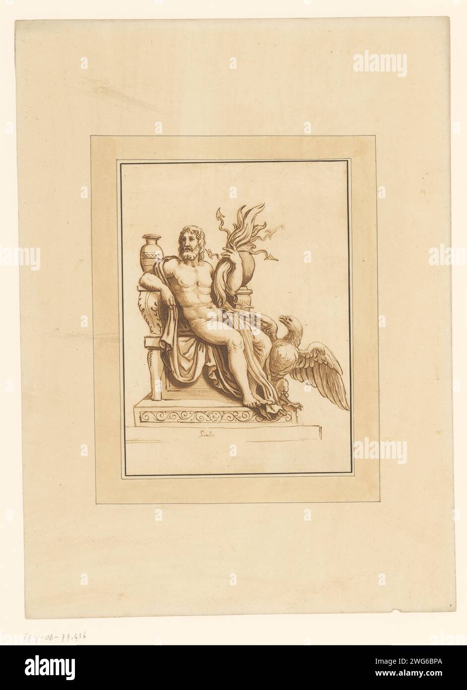 Zeus on his throne, 1781 print paper (story of) Jupiter (Zeus ...
