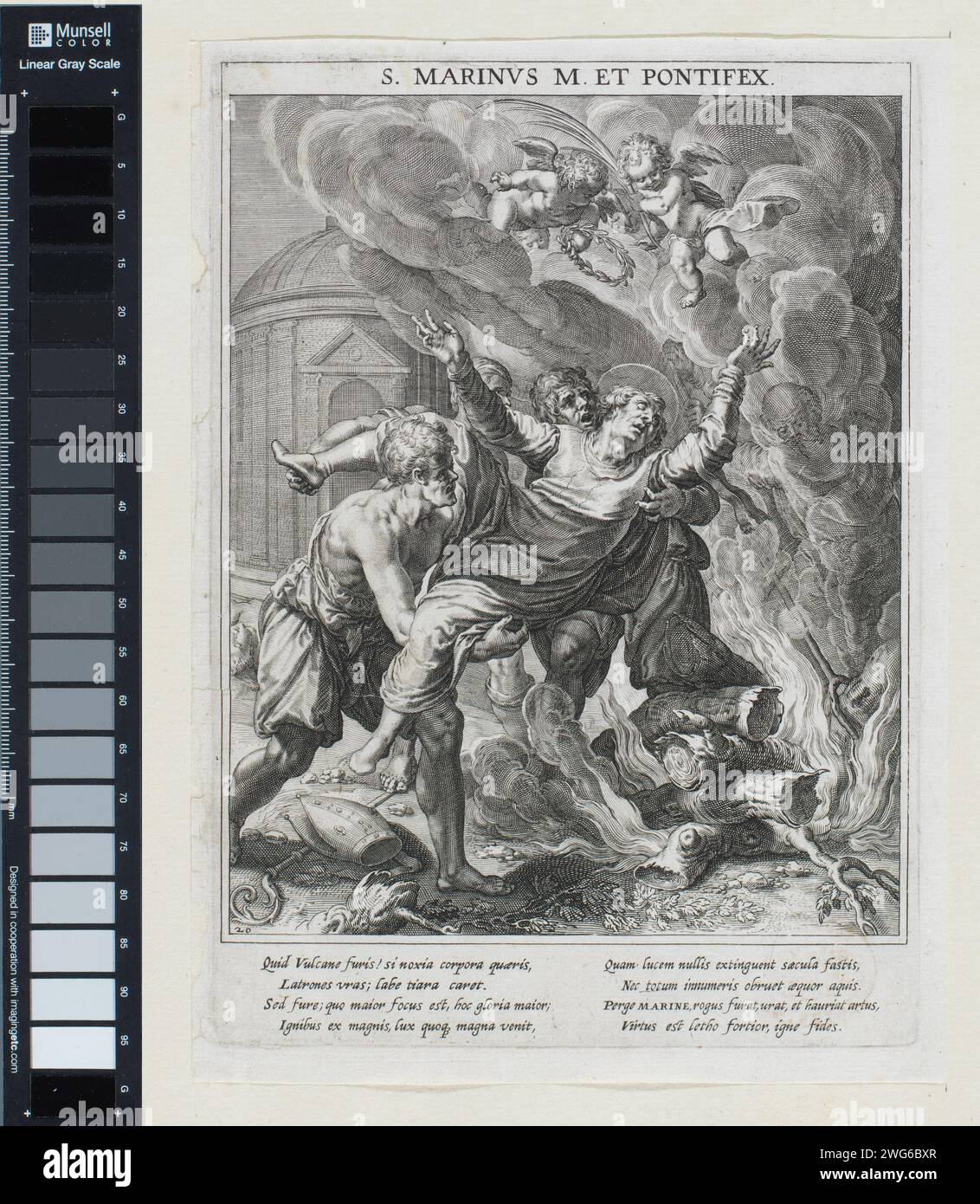 Torture death of Saint Marianus on a stake, Raphaël Sadeler (I), after ...