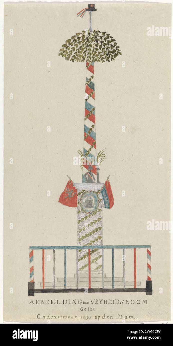Freedom tree inaugurated on Dam Square in Amsterdam, March 4, 1795 ...