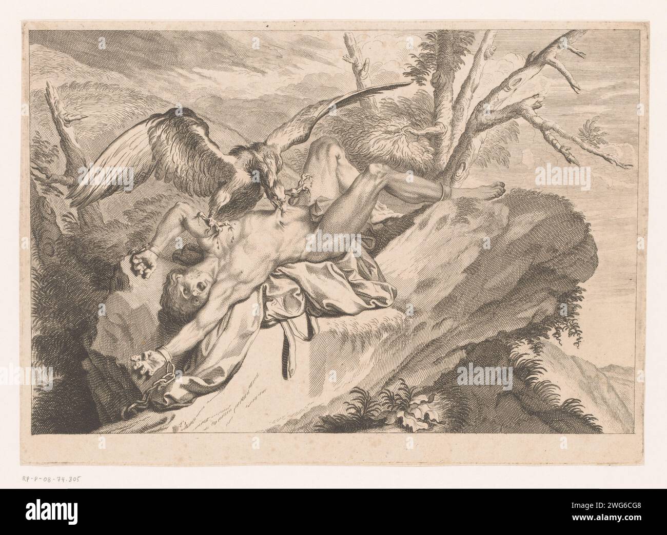 Prometheus and De Adelaar, Anonymous, 1630 - 1680 print France paper ...