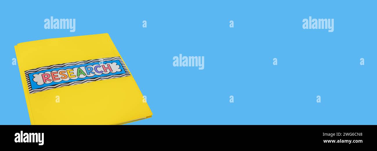 Research notebook folder with copy space Stock Photo - Alamy