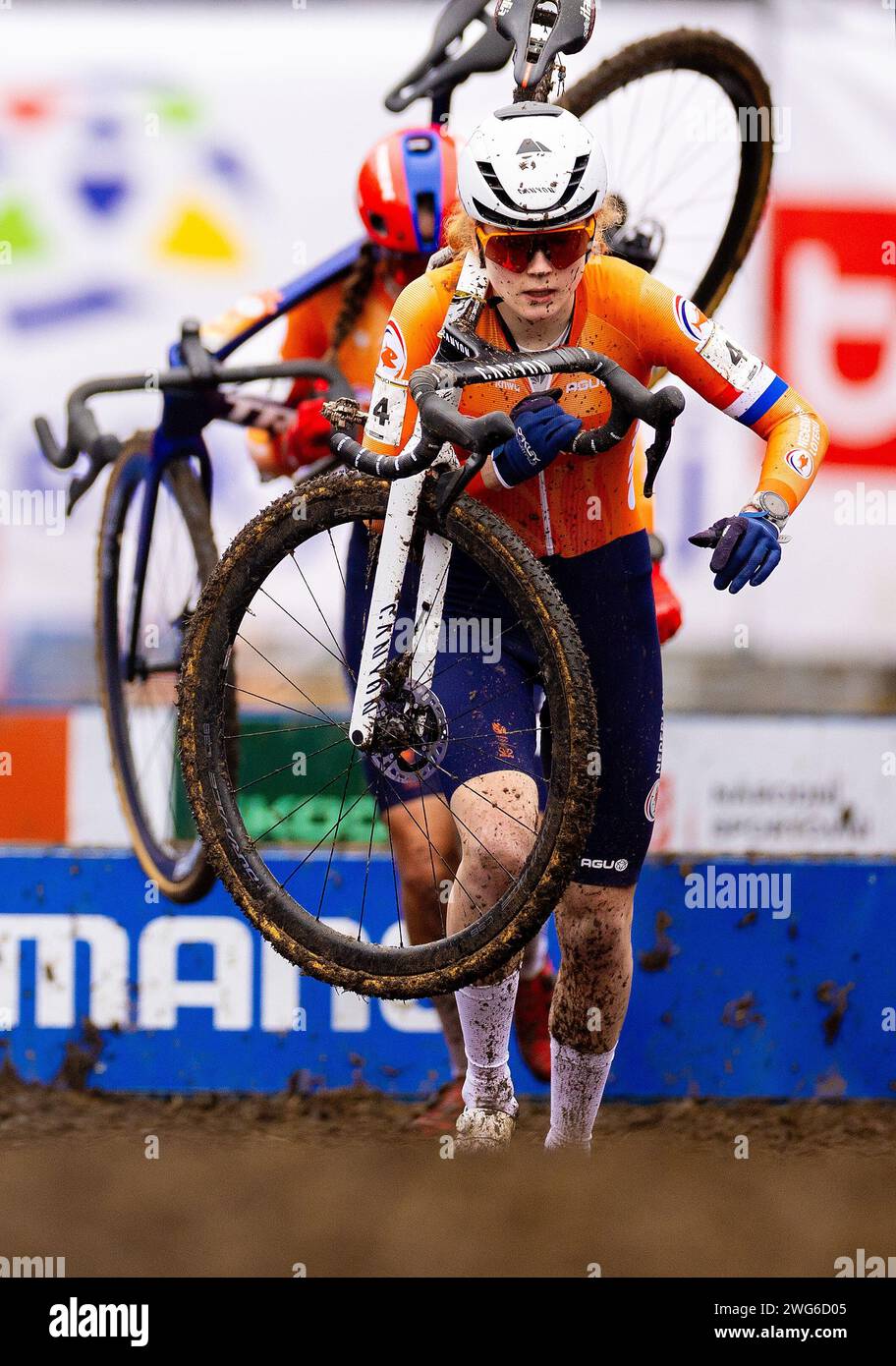TABOR - Puck Pieterse during the women's race at the cyclo-cross world ...