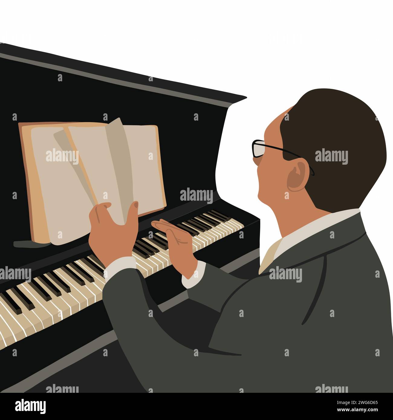 Professional piano player Stock Vector Images - Alamy