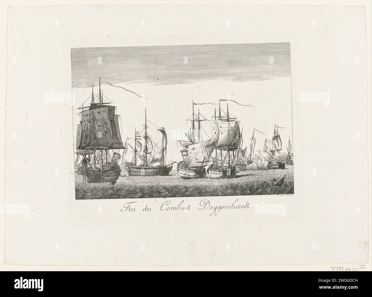 End of the sea battle at Doggersbank, 1781, Antonio Suntach, 1782 ...