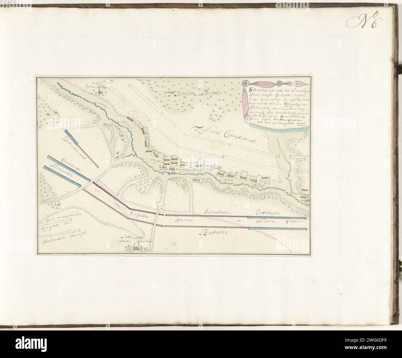 Battle order of the French army behind the river IJse, 1705, 1705 ...