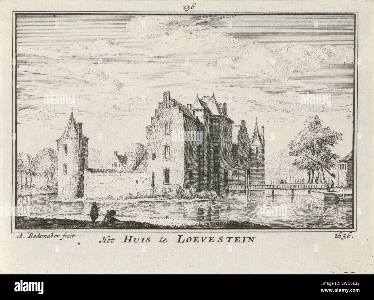 Huis Doorn, Abraham Rademaker, after Roelant Roghman, 1727 - 1733 print ...