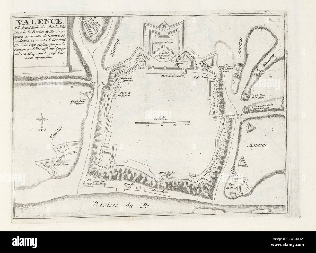 Map of Valenza, ca. 1693-1695, 1693 - 1695 print Map of the ...