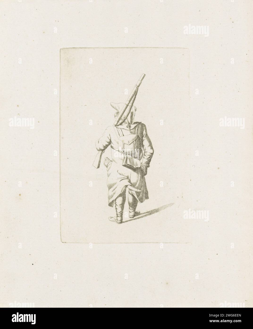 Standing French soldier, August Christian Hauck, 1795 print A standing ...