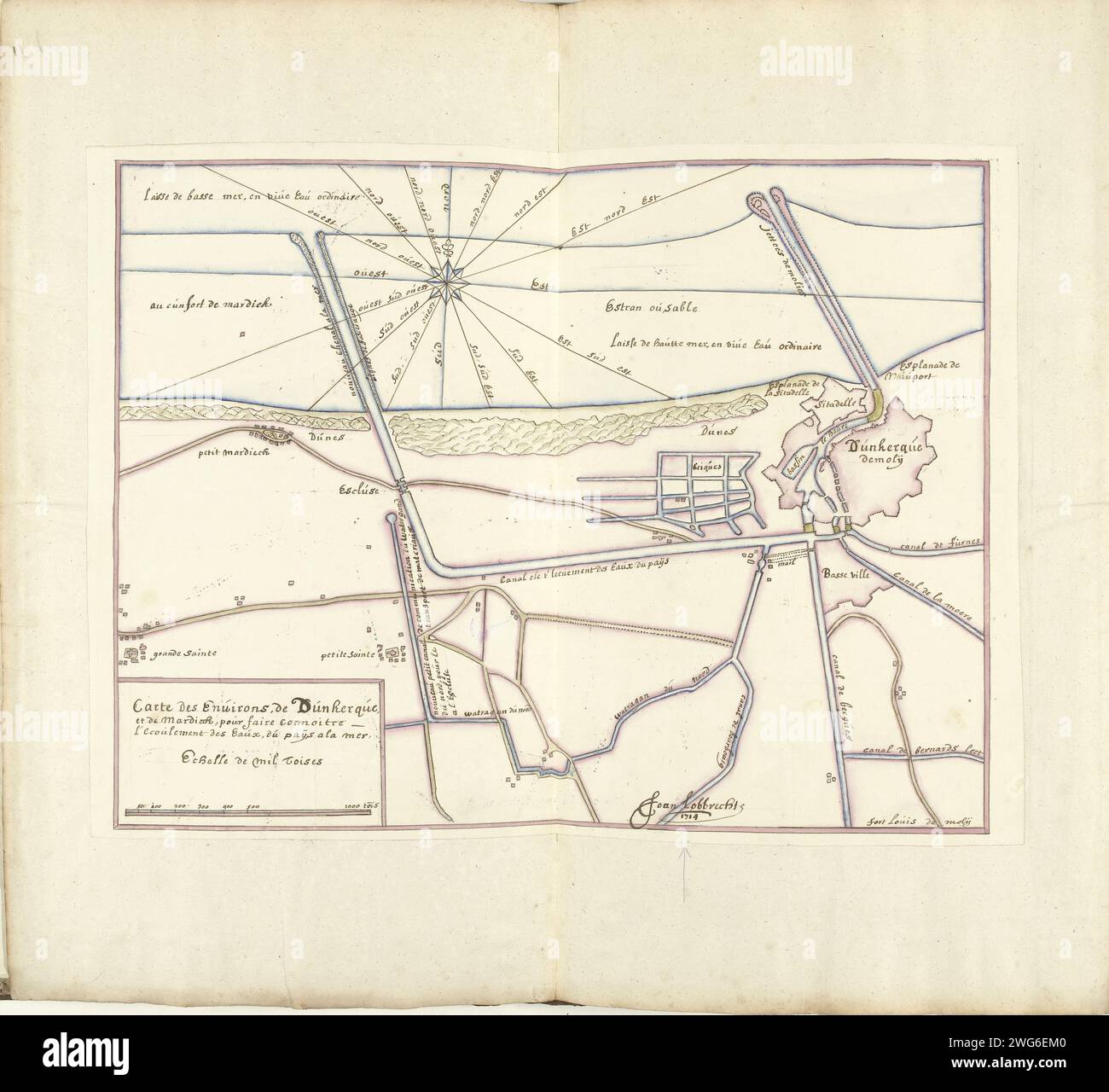Map of the water management in the area between Fort Mardijk and ...