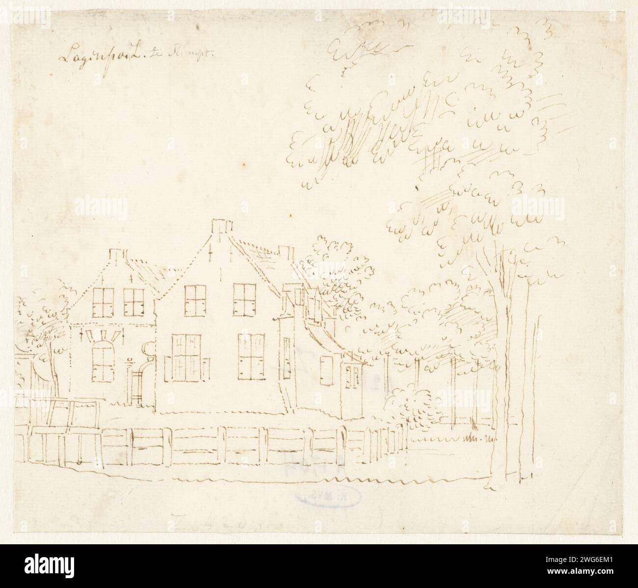 The house Lagenpoel in Rumpt, Cornelis Pronk, 1701 - 1759 drawing paper ...