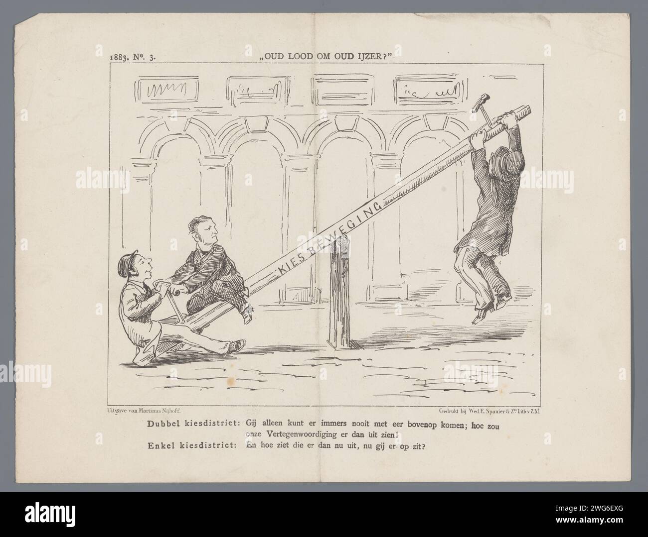 Political cartoon about the electoral movement, 1883, 1883 print ...